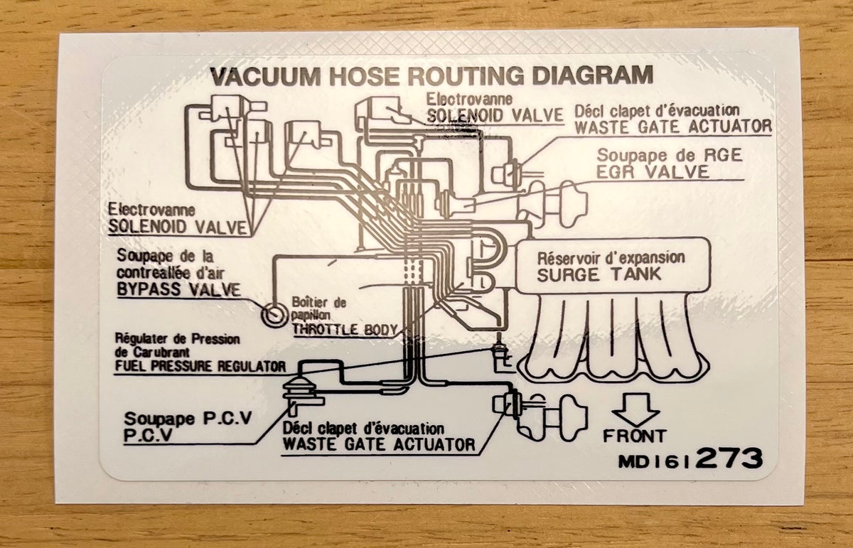 Vacuum Hose Routing Diagram Decal (Twin Turbo, 1G) – 3000GT Stealth ...
